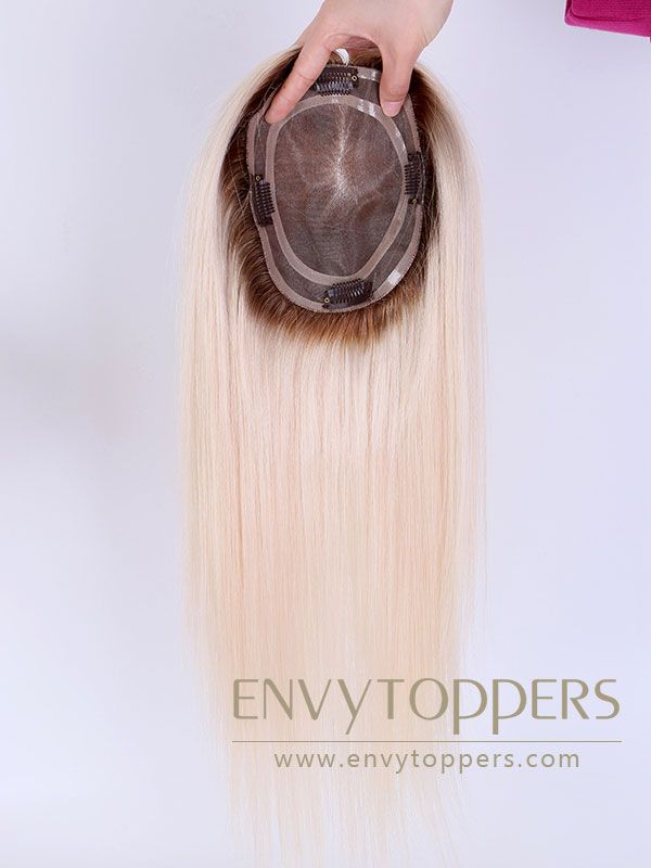 human hair monofilament topper